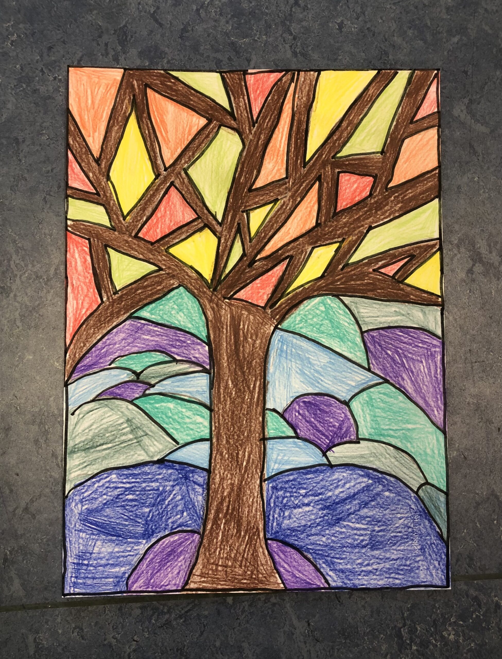 Albero con colori caldi e colori freddi - Blog di maestrasilvia92